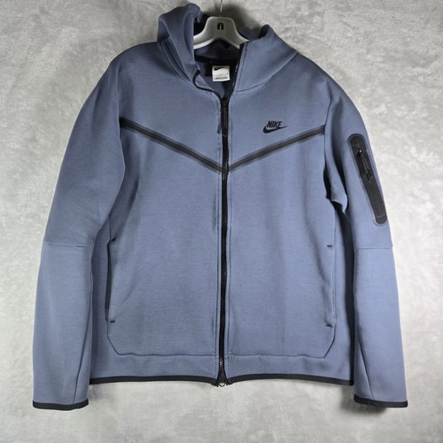 Nike Tech Jacket Full Zip Up Hoodie Mens Size Large L Bue Performance ...