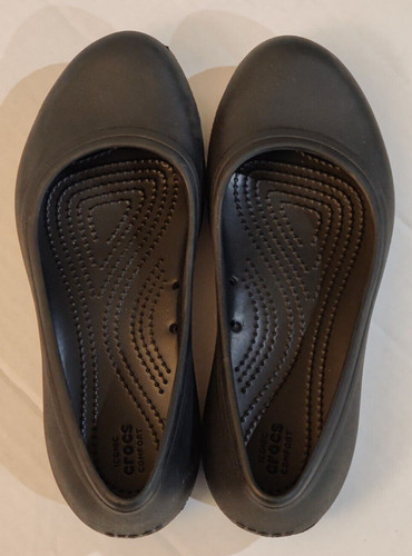 crocs black flats slip - Gem