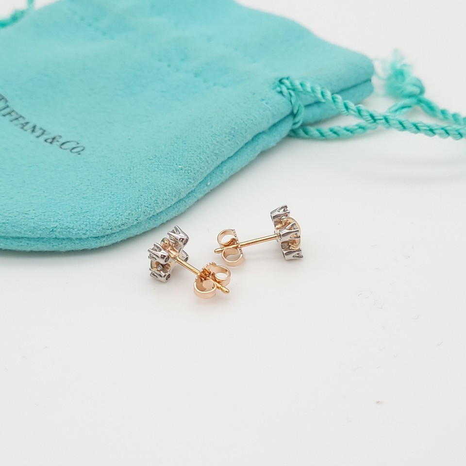 Tiffany & Co. 18K Yellow Gold & Platinum Schlumberger Diamond Lynn Earrings | eBay