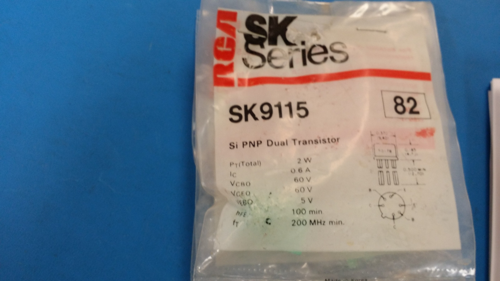 (1 PC) SK9115 RCA SILICON PNP DUAL POWER TRANSISTOR 2W 60V .6A | eBay