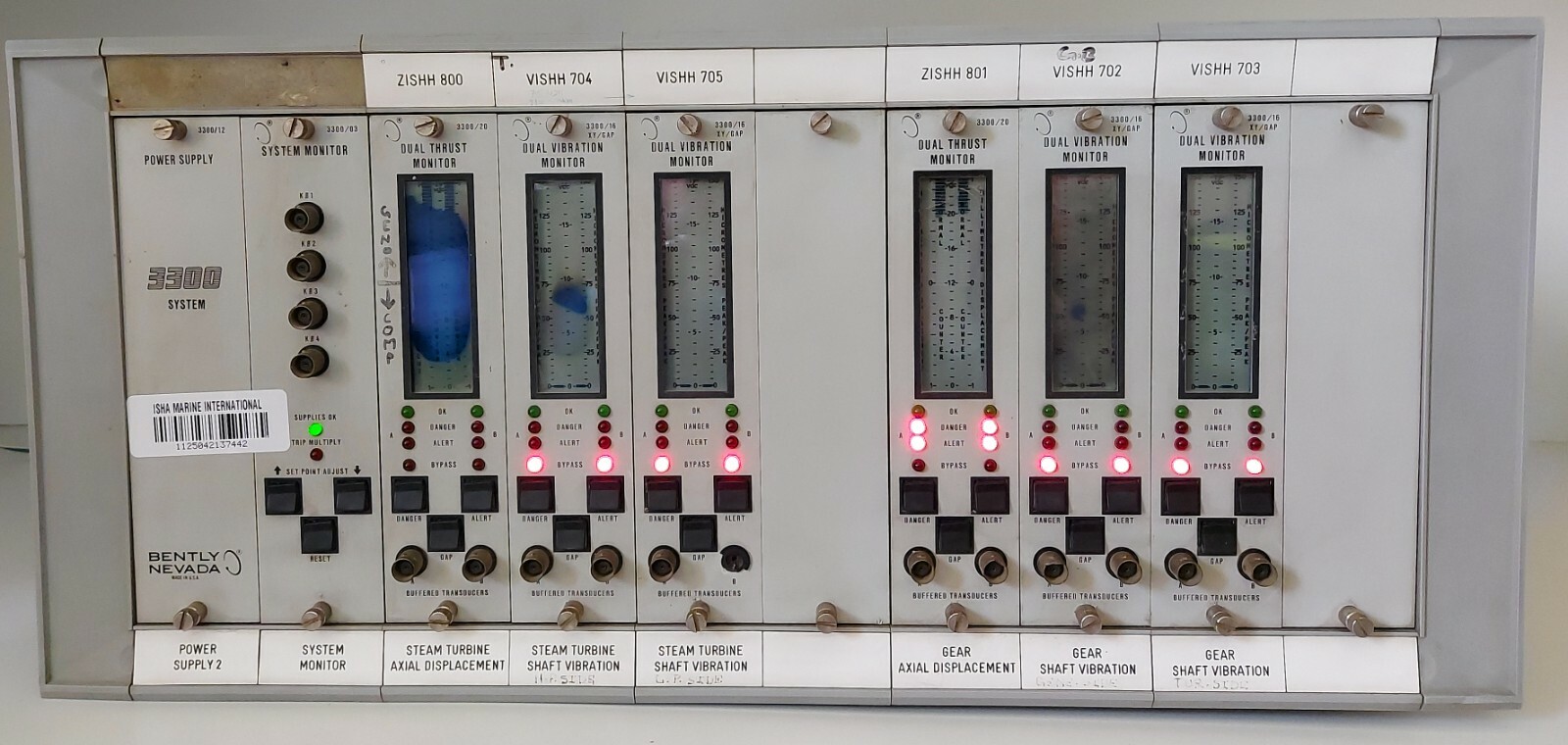 Bently Nevada 3300 Vibration Velocity Acceleration Monitor Rack With ...