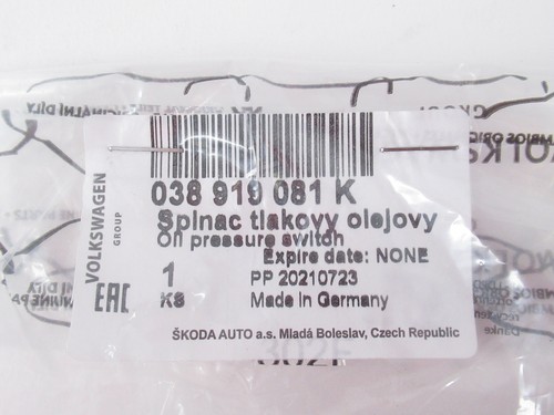 Genuine OEM VW Audi 038-919-081-K Oil Pressure Switch | eBay