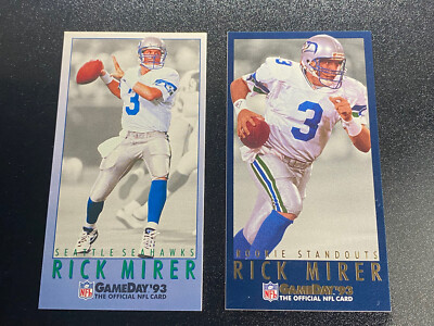 1993 Fleer GameDay Rookie Standouts 2 Rick Mirer Seattle Seahawks Plus ...
