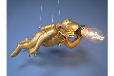 Monkey Hanging Pendant Battery Light Lamp Quirky Gold Scuba Diving | eBay