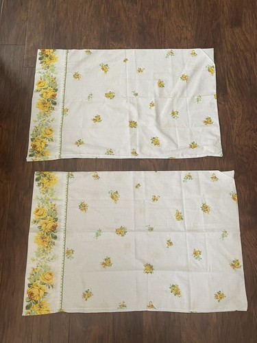 VTG Springmaid Shabby Chic Yellow Rose Flower Floral Standard ...