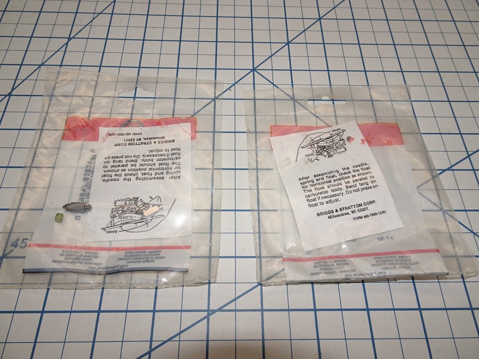 Briggs 394681 Carburetor Float Valve Seat Kit Factory Sealed You Get 2 ...