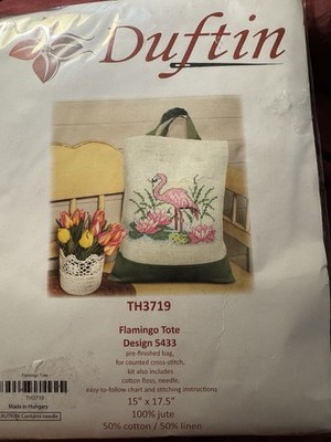 Duftin Counted Cross Stitch Kit Flamingo Tote Bag New | eBay