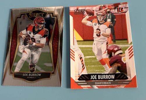 Joe Burrow 2020 Select Premier Level Rookie & 21 Score Base. 2 Card Lot ...