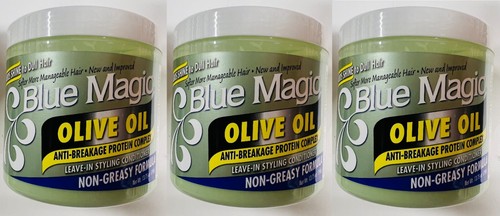 3 x Blue Magic Olive oil "anti breakage protein complex" Non greasy ...