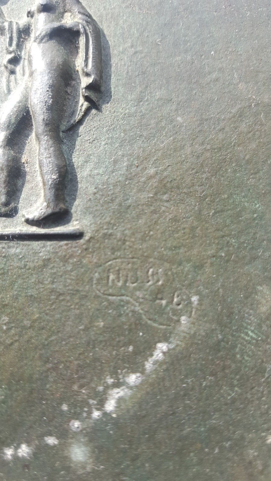 Professor Fritz Nuss seltener Bronzeteller, -schale, Bronzerelief ...