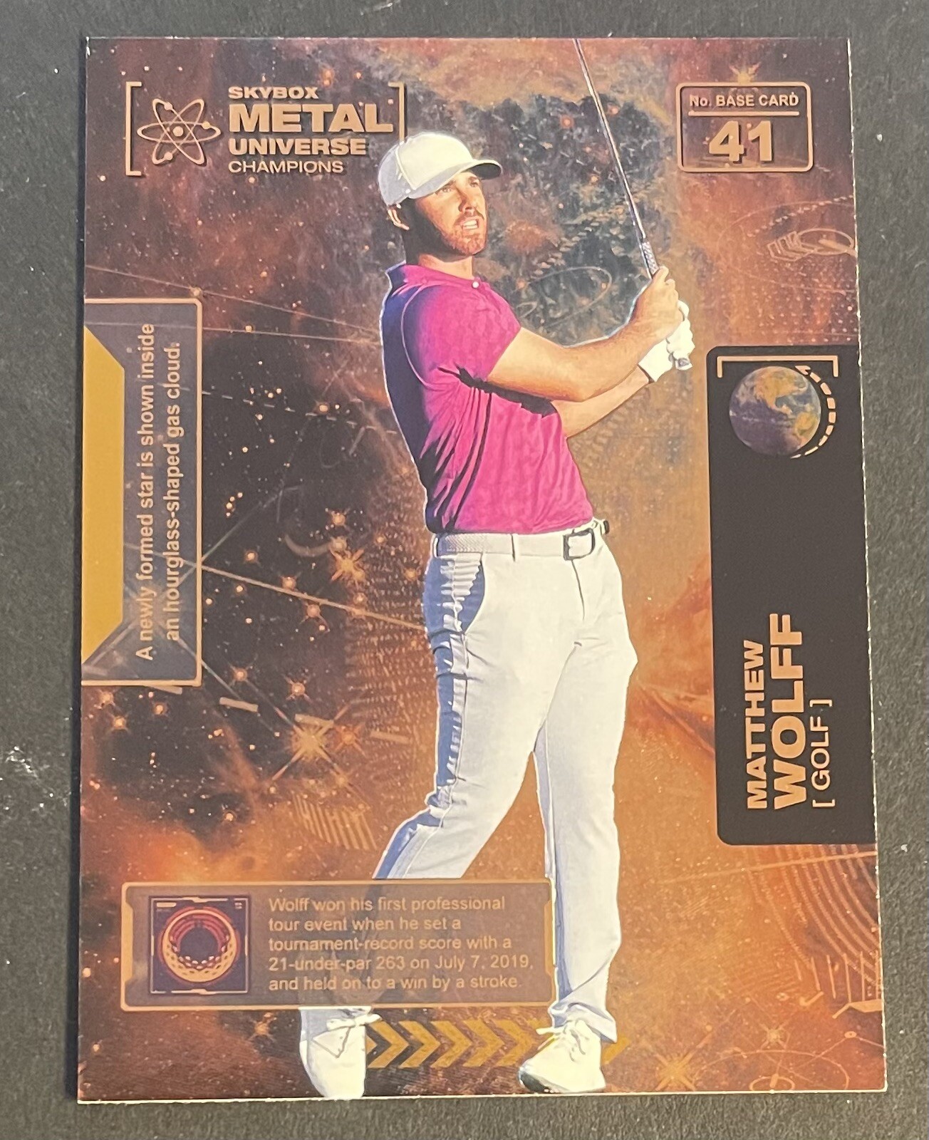 2021 Skybox Metal Universe Champions Copper Matthew Wolff #41 Golf ...