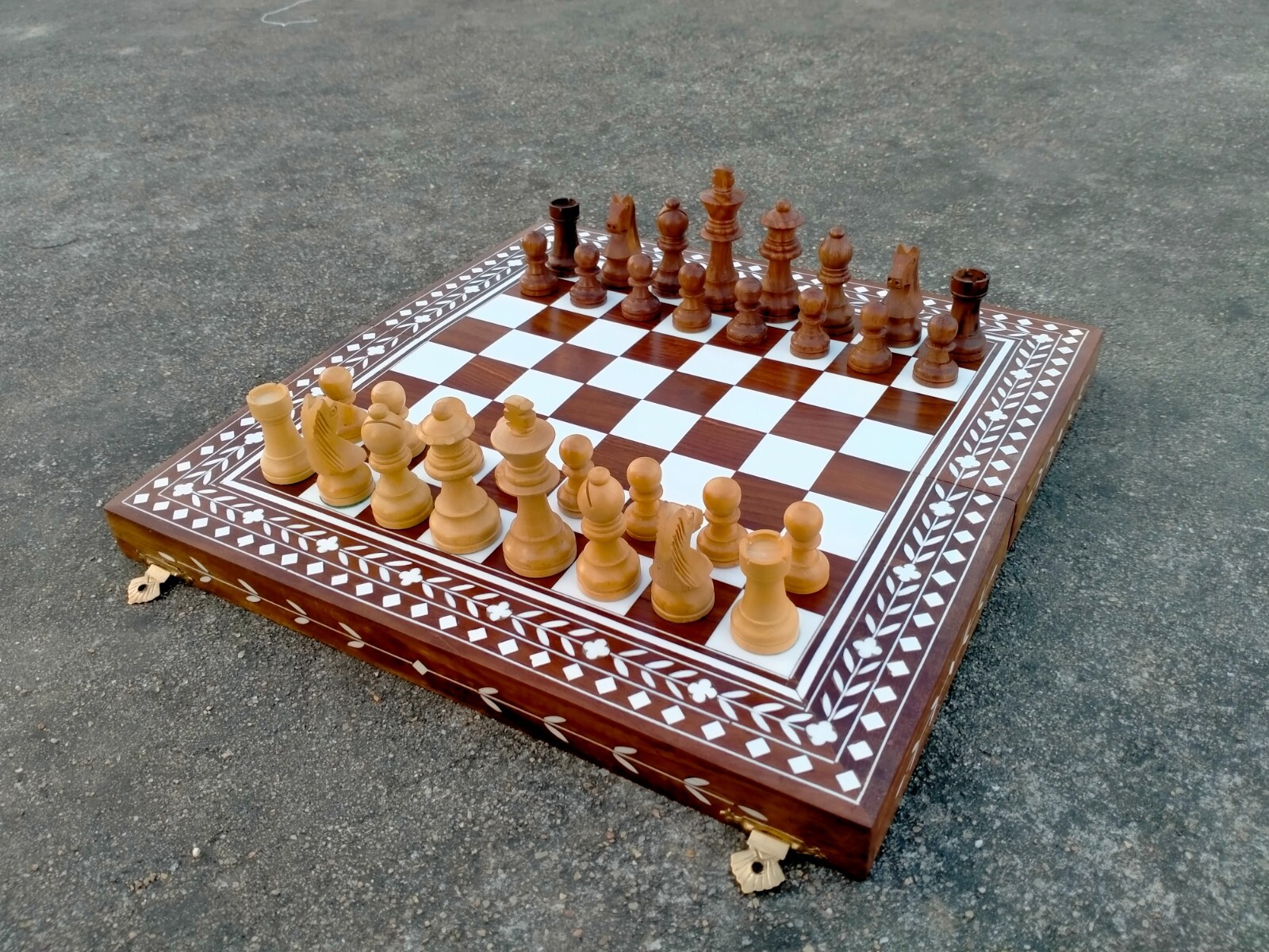 12"x12" Inch Wooden Handmade Chess Board With Chess Pieces Standard ...