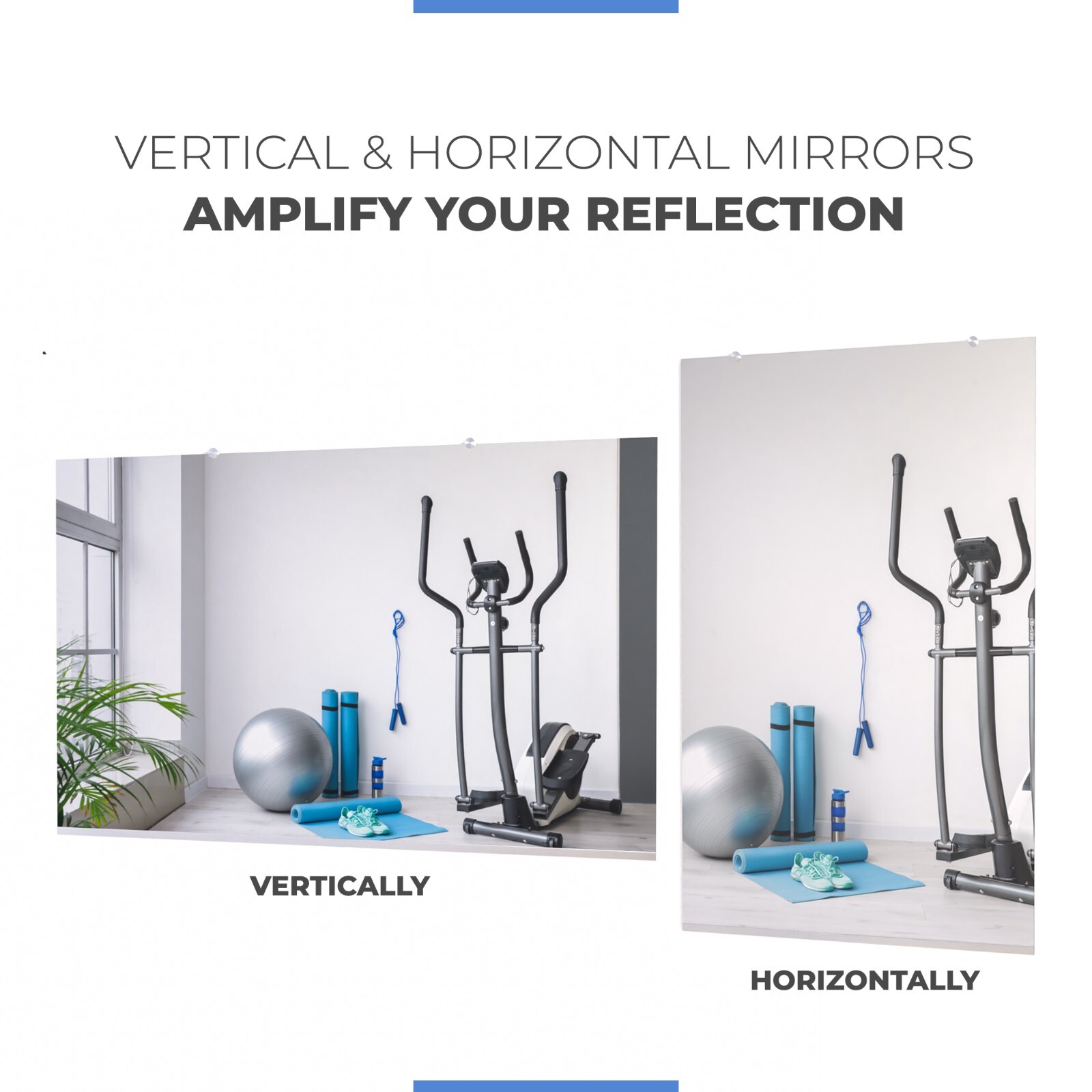 48x60 HD Gym Mirror Shatterproof Glass Best for Gyms, Studios, and ...