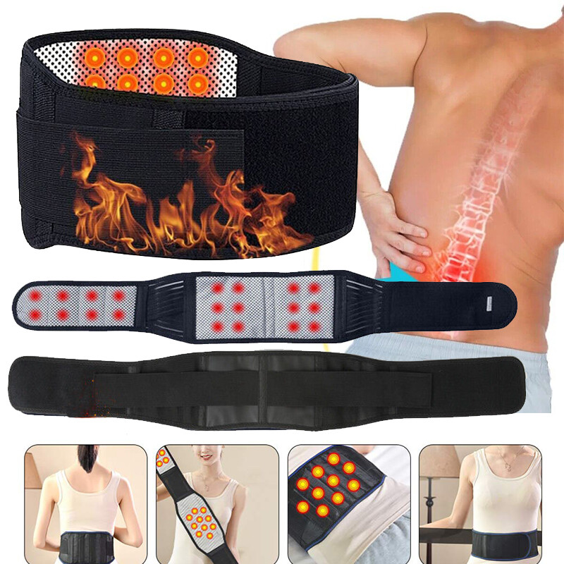 Self Heating Magnetic Back Support Lumbar Lower Back Brace Belt Pain ...