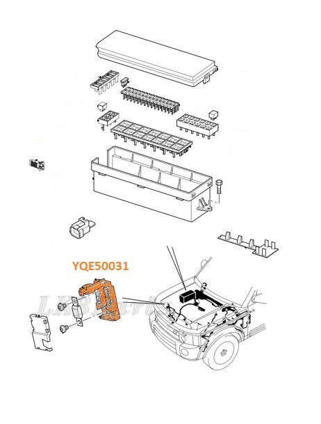 03-12 Land Rover Range Sport LR3 LR4 Battery Positive Cable Fuse ...