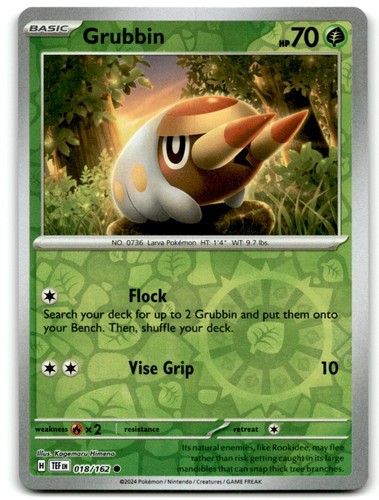 Pokemon Trading Card TCG Grubbin #18 Reverse Holo | eBay