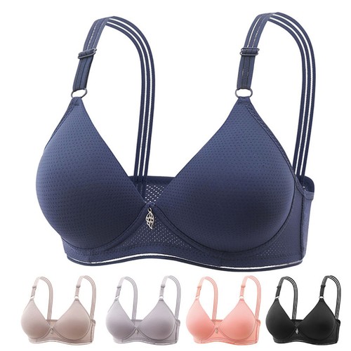 Wide Elastic Back Straps Bra No Steel Ring Breathable Neck Push Up ...