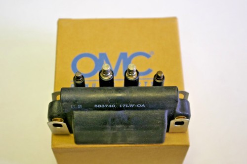 New P/N 0583740, Dual ignition coil assembly, Evinrude, Johnson, BRP ...