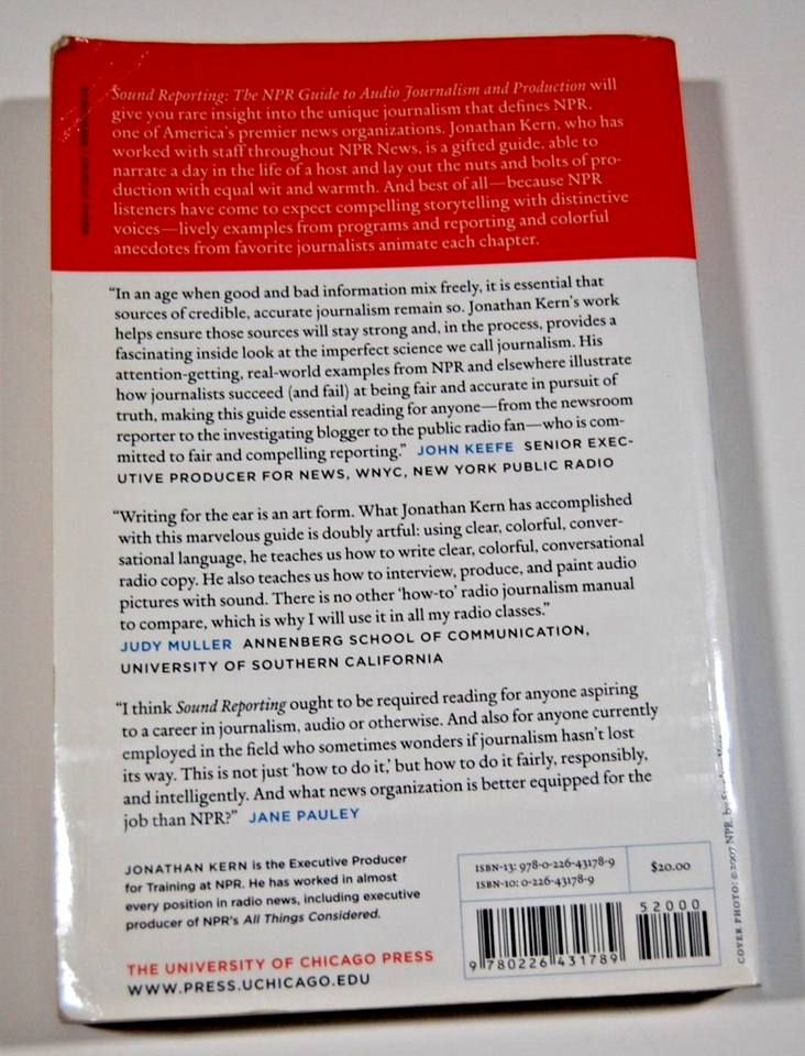 Sound Reporting-The NPR Guide to Audio Journalism and Production ...