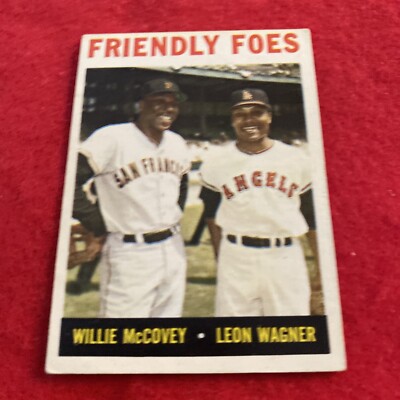 1964 Topps Baseball #41 Friendly Foes featuring Willie McCovey and Leon ...
