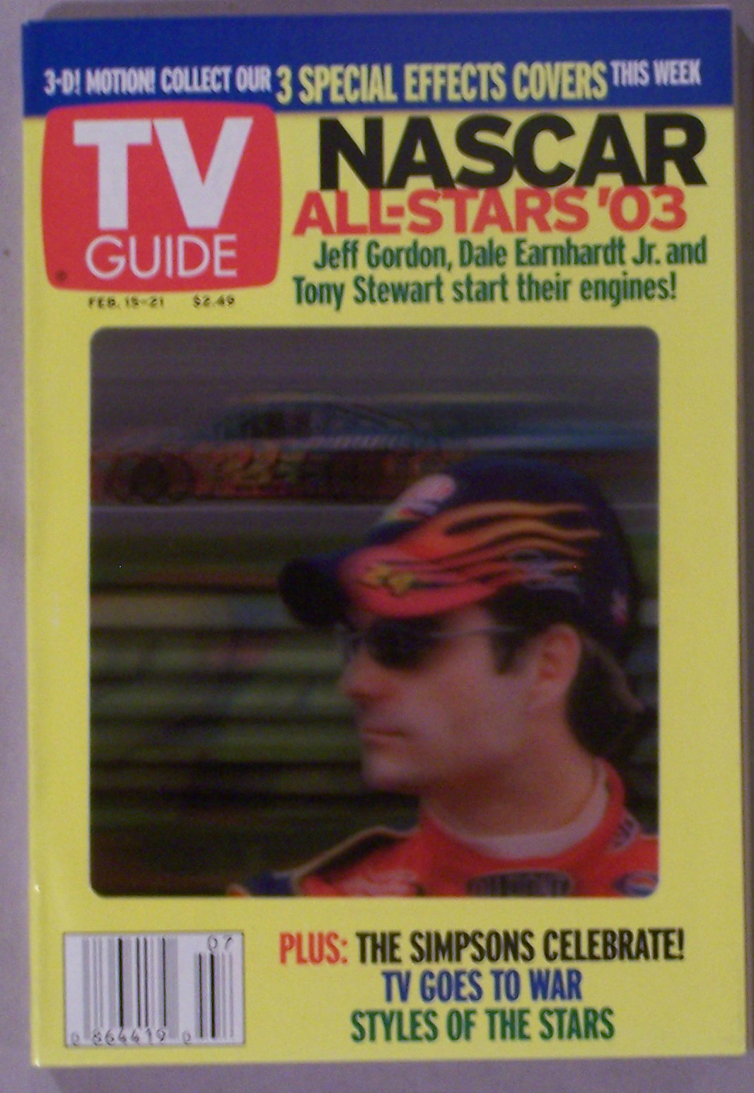 2003 TV Guide Jeff Gordon Holoview Cover 2/15-21/03 | eBay