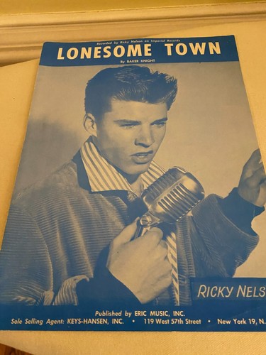 Vintage Lonesome Town by Baker Knight Ricky Nelson Sheet Music 1958 | eBay