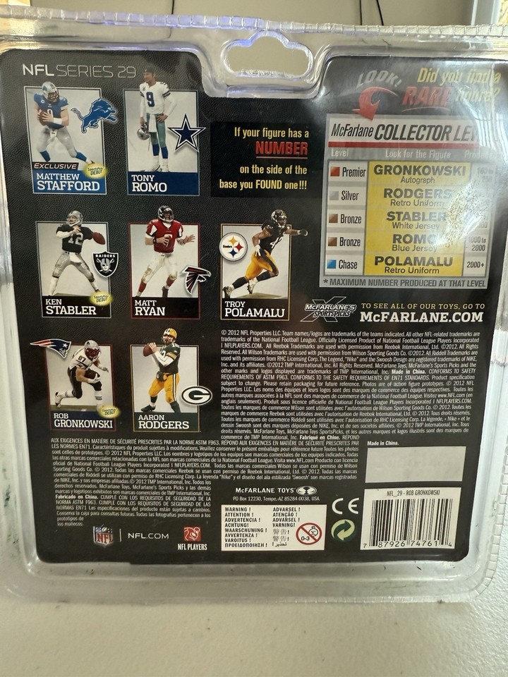 RARE McFarlane ROB GRONKOWSKI Patriots Variant NFL 29 Debut Figure | eBay