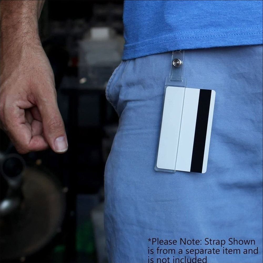 10pcs Half Card Swipe Badge Holder Transparent Passes Protector Sleeve ...