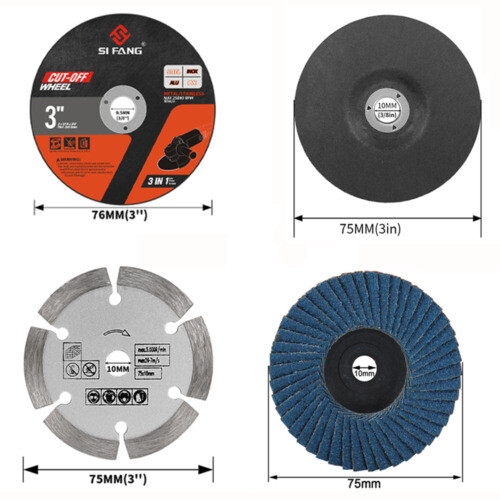 4Pc 3 Inch Circular Saw Blade Flap Disc With Mandrel Kit For Metal ...