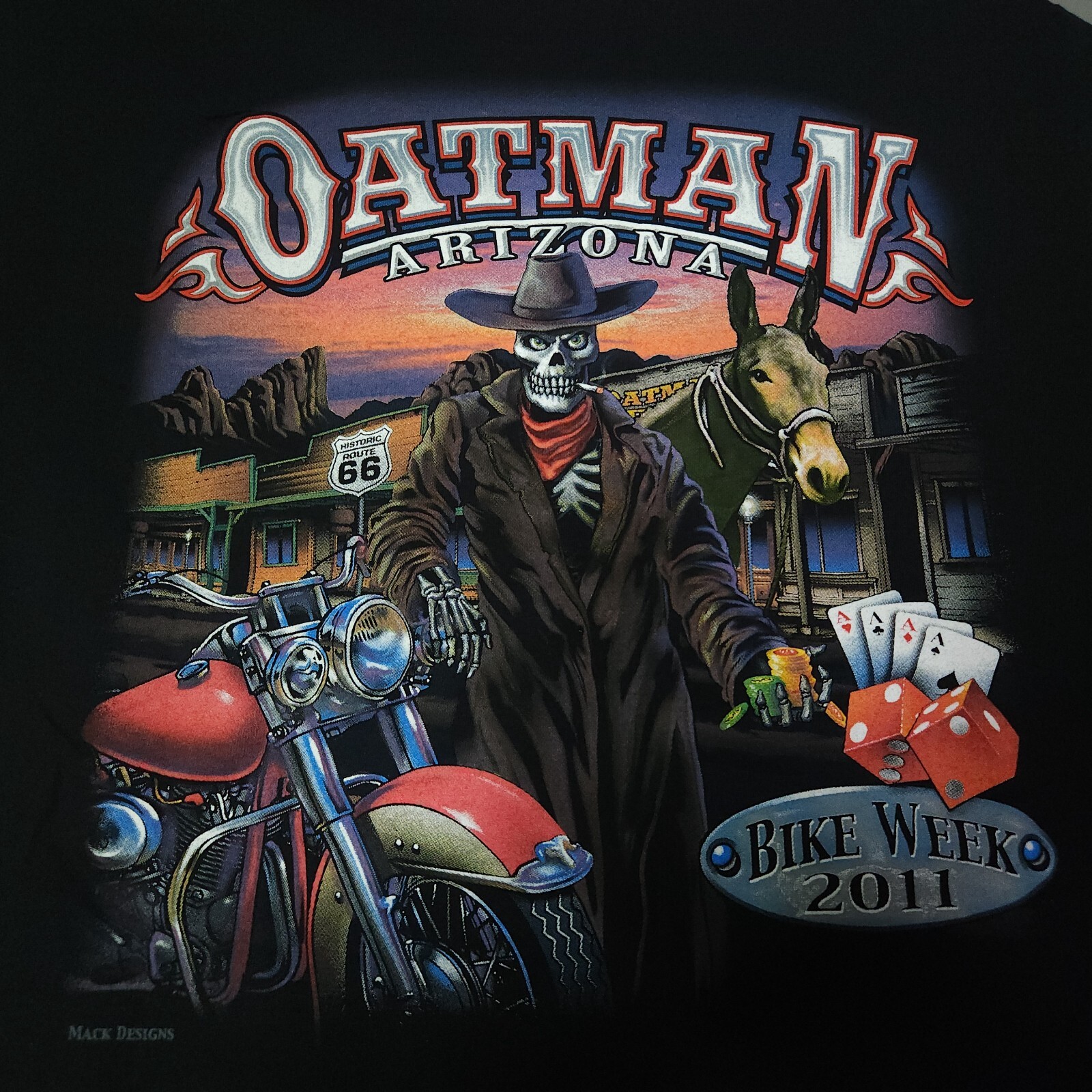 2011 Oatman Arizona Motorcycle Bike Week Shirt M Route 66 Western Horse ...