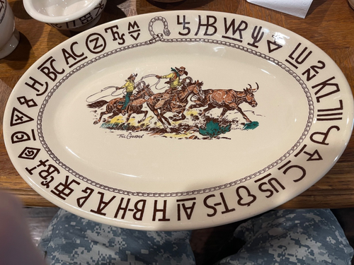 Westward Ho 15.5" Rodeo Pattern / Oval Platter / Wallace China | eBay