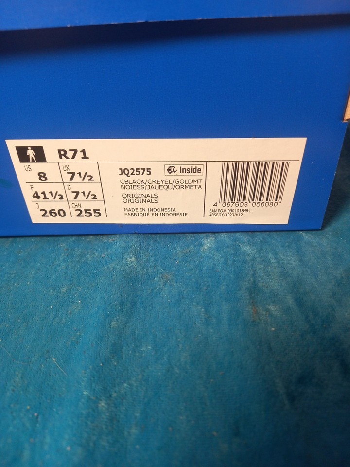 Adidas R71 Dragon Mens Shoes Trainers UK Size 7.5 JQ2575 Black - Yellow ...