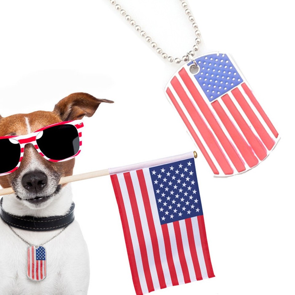 Fashion USA American Flag Necklace Hanging Pendant Dog Tag Pendant ...