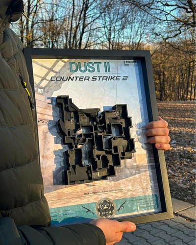 Counter strike 2 (CS:GO) - 3D ,,Dust II" map collectible A3 size poster ...