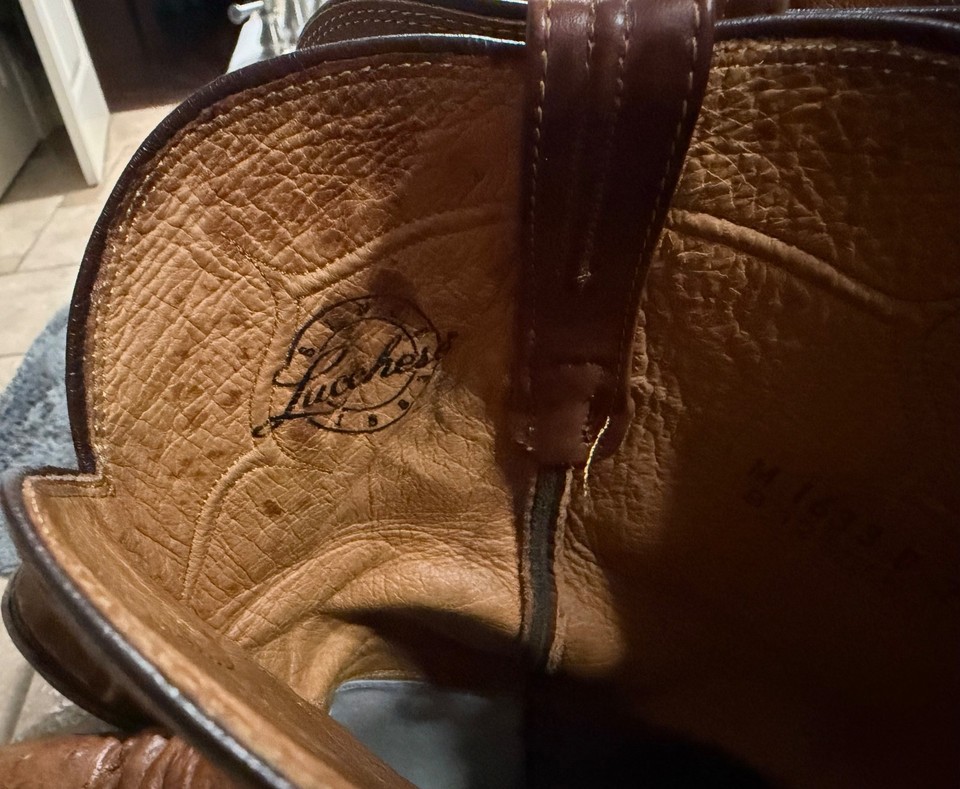 Lucchese Men's Size 13 Full Quill Ostrich Roper Boots M1633 | eBay