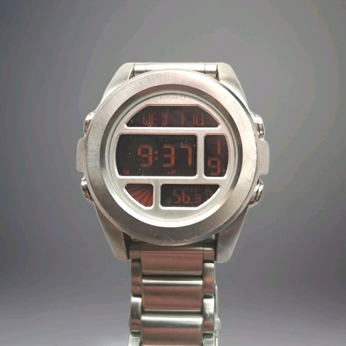 Nixon The Unit SS Men's Watch A360-1263 Stainless Steel Silver Chron ...