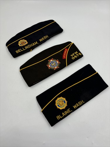 Lot of 3 Garrison Caps American Legion Veterans of Foreign Wars ...