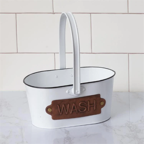 Vintage-Style Enamelware Bathroom WASH Caddy Washcloth Holder Decor ...