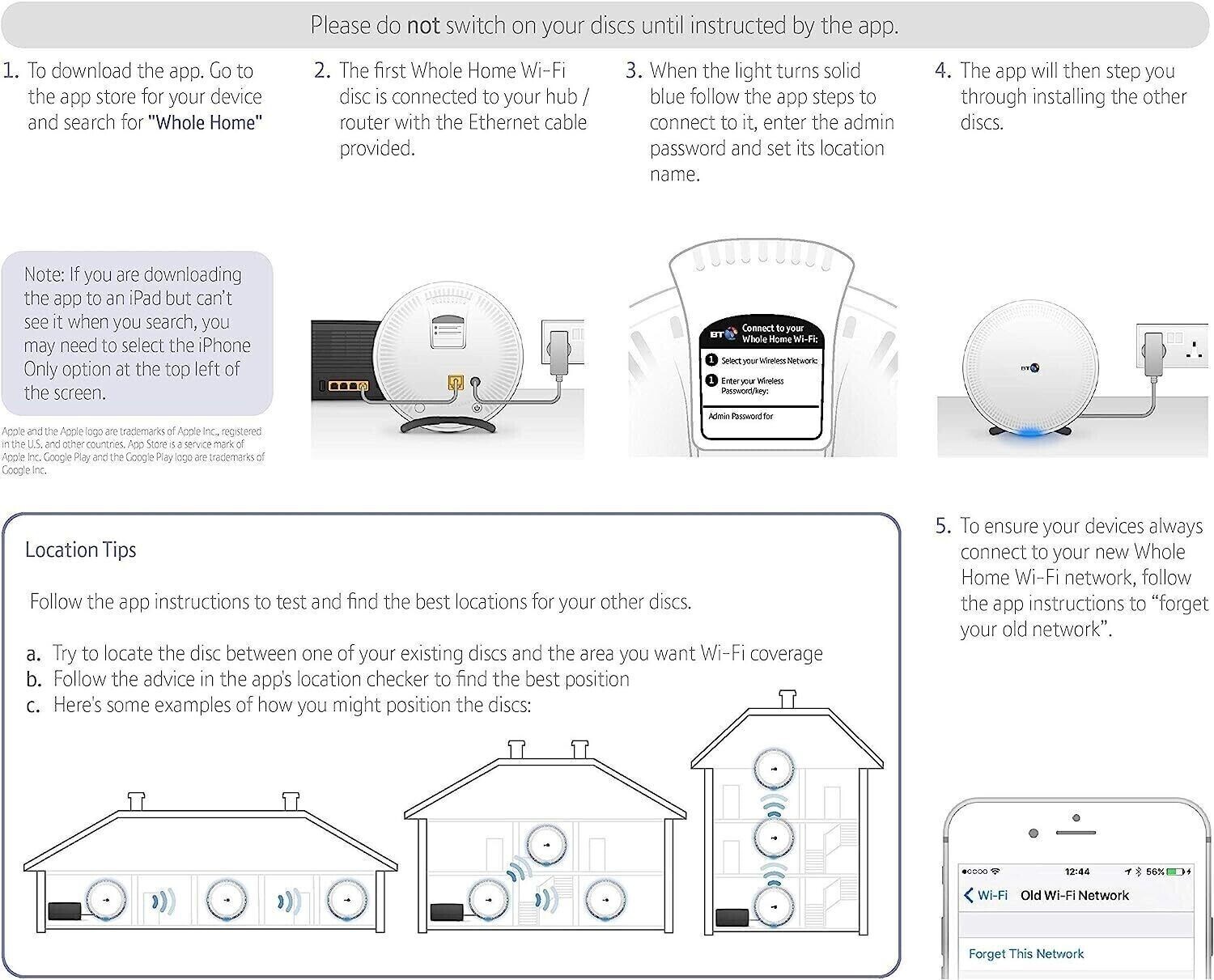 BT Whole Home Wi-Fi Dual-Band AC2600 Pack of 3 Discs Super Fast Strong ...