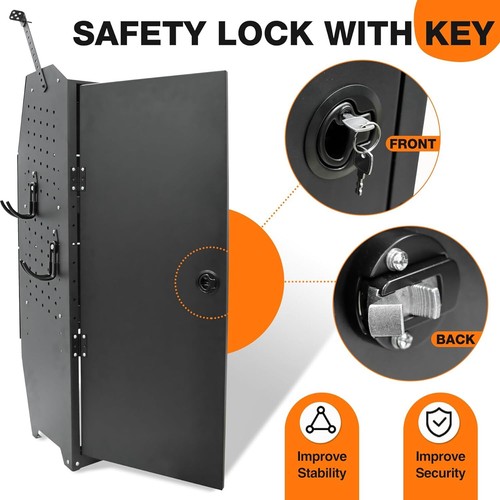 Lockable Van Storage Cabinet 46" Tool Cabinet w/ Ajustable Shelves ...