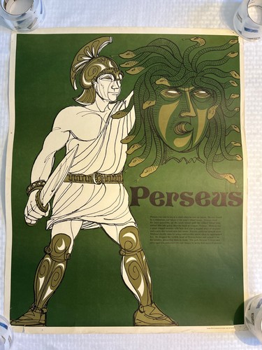 Vintage Perseus 1972 Perfection Form Co Greek Roman Mythology Poster ...