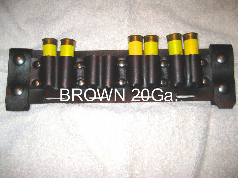 SASS BRN LEATHER 20 GA.SHOTGUN SHELL BELT SLIDER COWBOY ACTION CAS | eBay