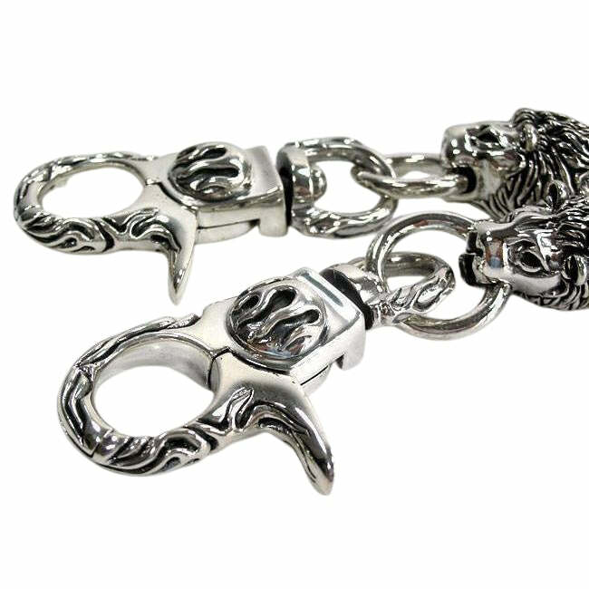 Heavy 925 Sterling Silver Lion Biker Wallet Chain Men's New Heavy 925 Sterling Silver Lion Biker Wallet Chain Men's New