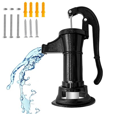 Manual Hand Water Pitcher Pump 25Ft Lift Cast Iron Hand Well Pump ...