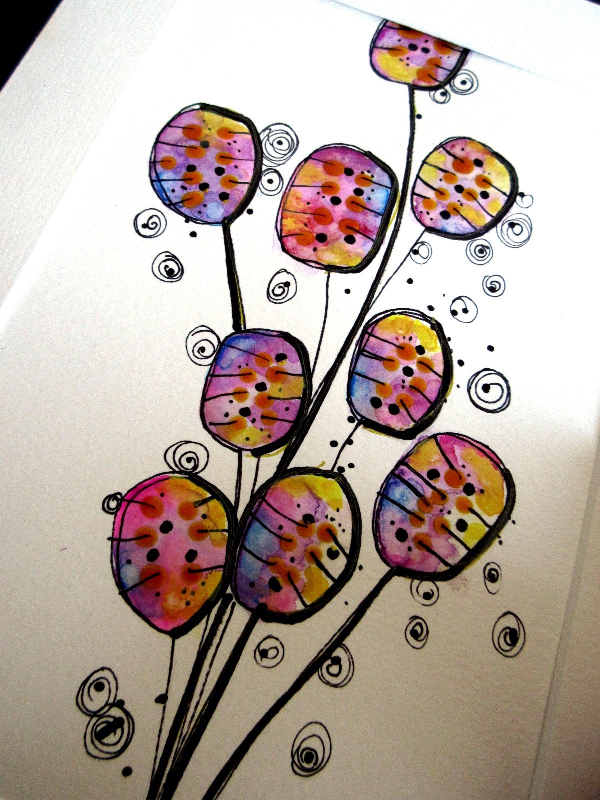 Honesty Seed Heads. An original textured painting by Suzanne Patterson ...