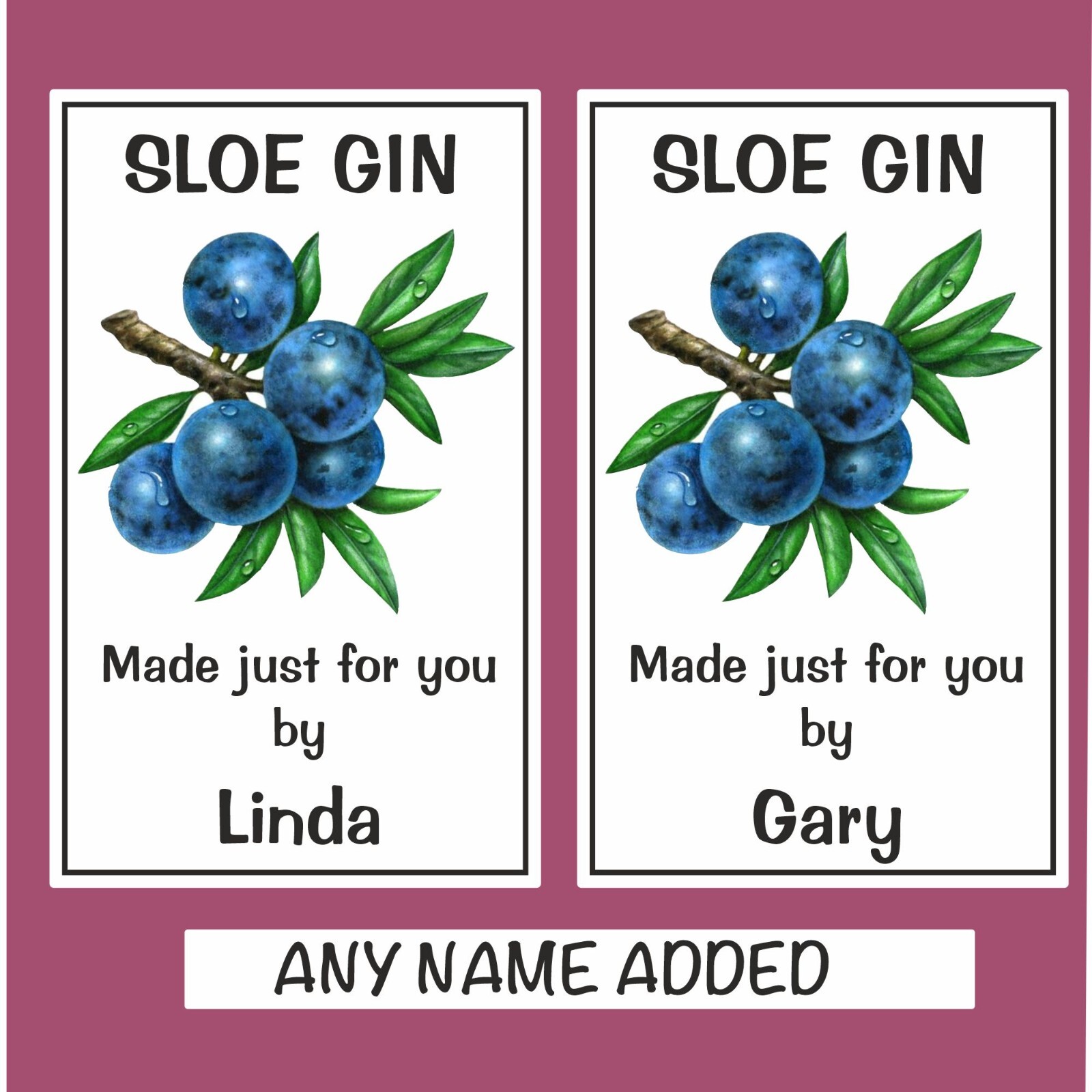 8 Personalised Sloe Gin Bottle Labels Vinyl Sticker Christmas gift ...