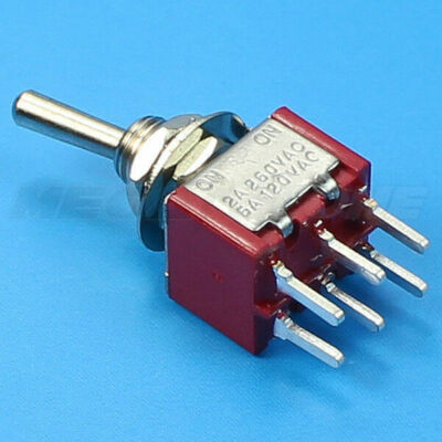 DPDT Mini Toggle Switch ON-ON PCB-Mount Premium Quality... USA Stock ...