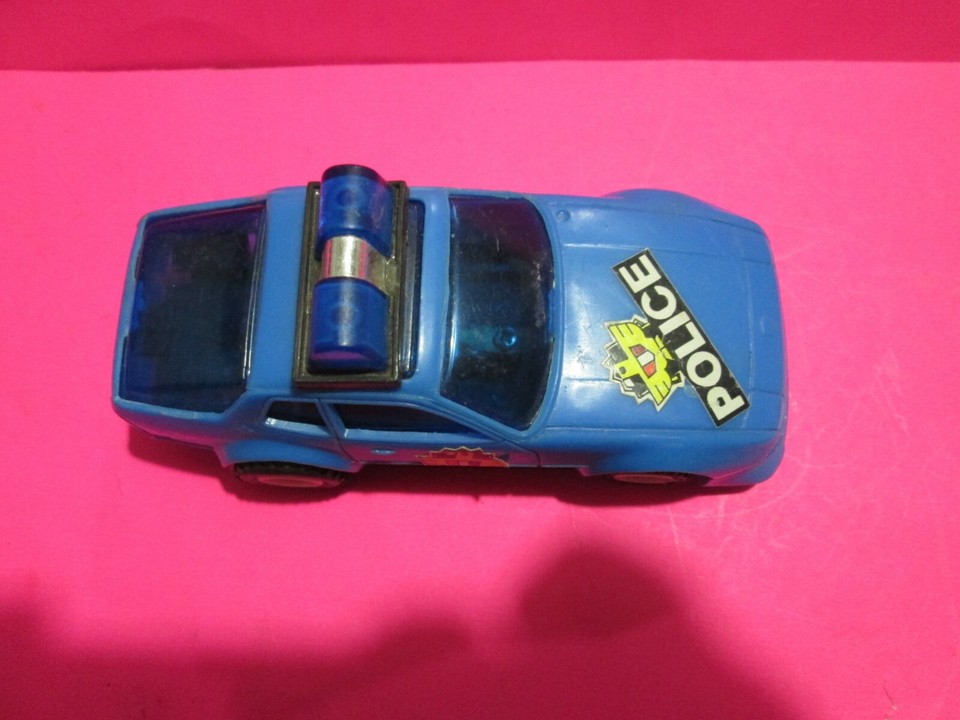 VINTAGE PLASTIC BLUE FRICTION POLICE CAR TOY PLASTIC MADE IN CHINA ...