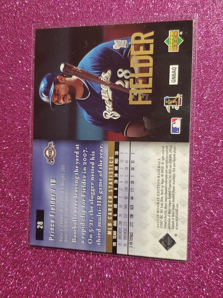 2007 Upper Deck SP Rookie Edition Baseball #28 Prince Fielder Milwaukee ...