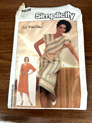 Vintage Simplicity SEWING Pattern 6838 Misses Pullover Dress 10 12 14 ...
